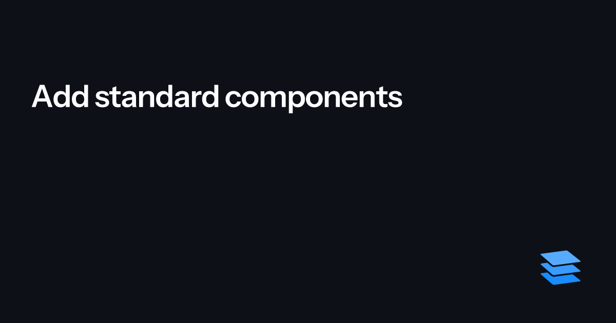 Add standard components – Parcel Documentation