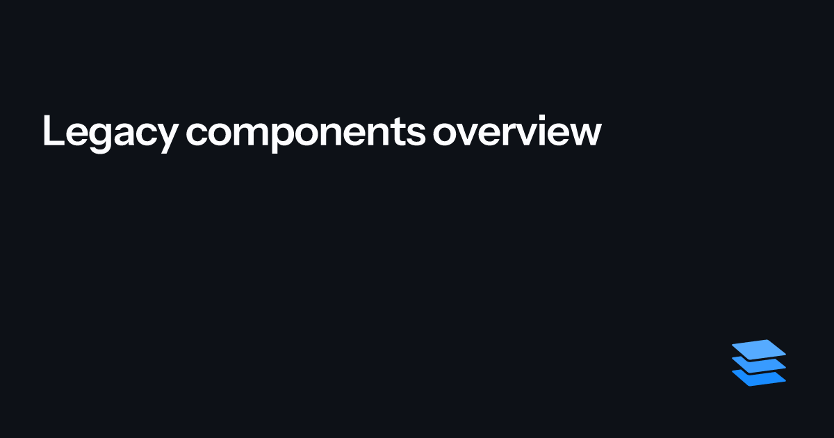Legacy components overview – Parcel Documentation