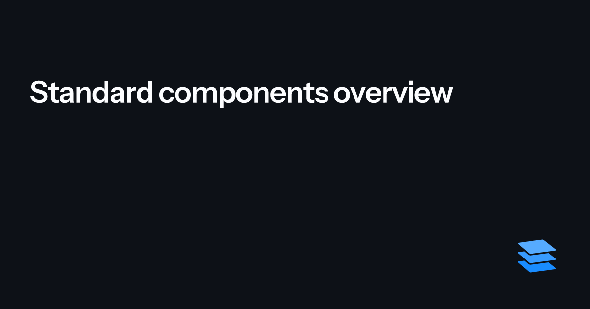 Standard components overview – Parcel Documentation